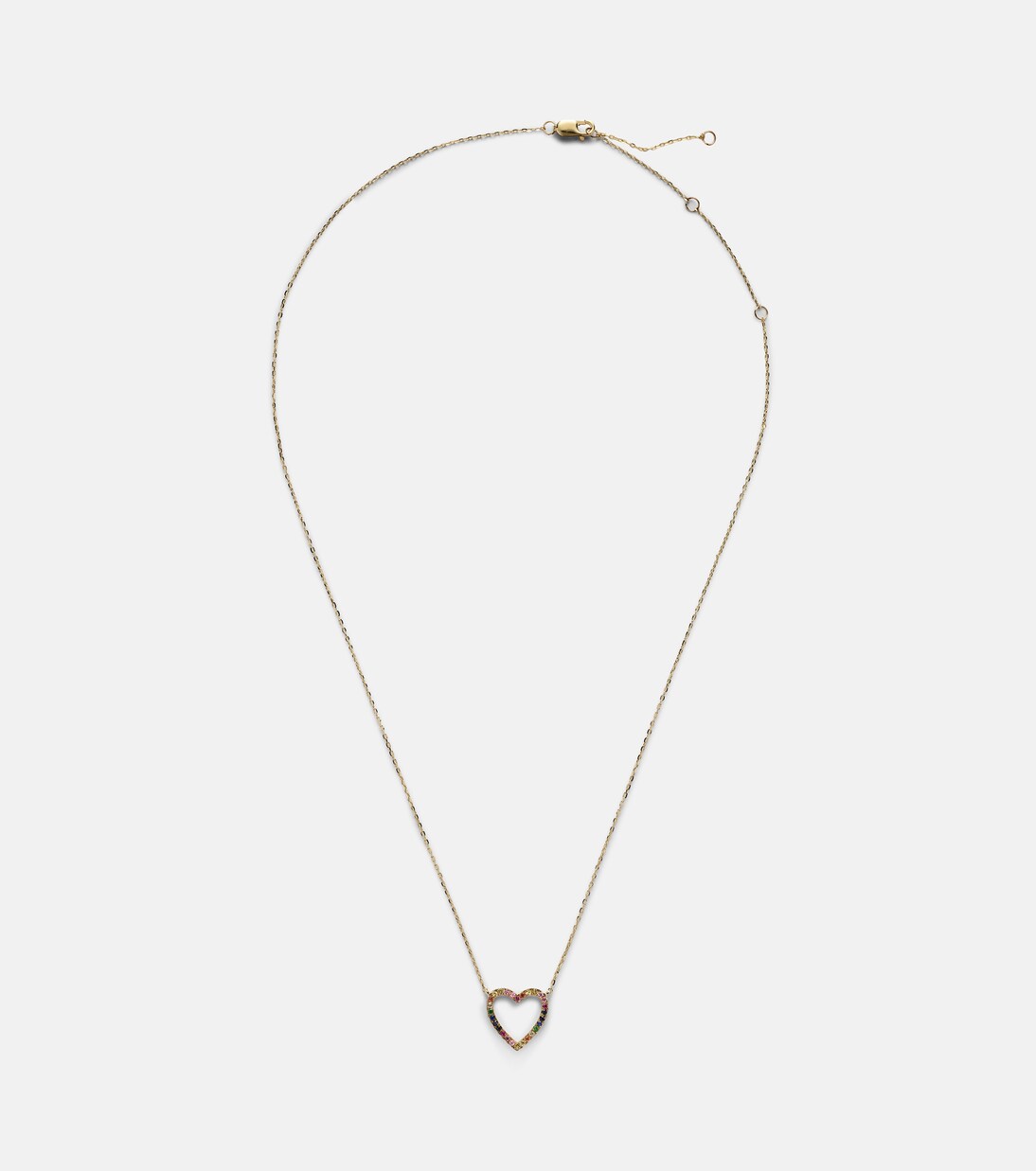 Heart 14kt gold necklace with sapphires in gold - Roxanne First | Mytheresa