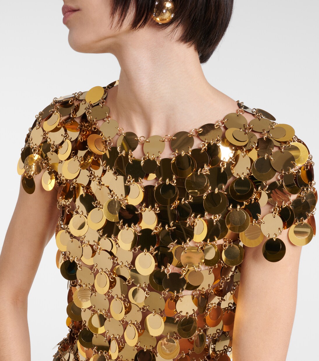Embellished top in gold - Rabanne | Mytheresa