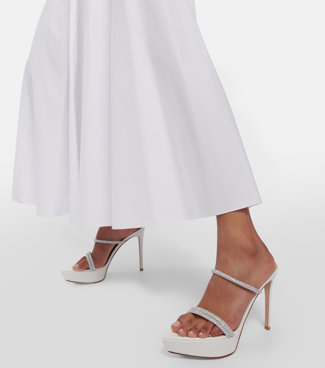 Cannes leather platform sandals in white - Gianvito Rossi | Mytheresa
