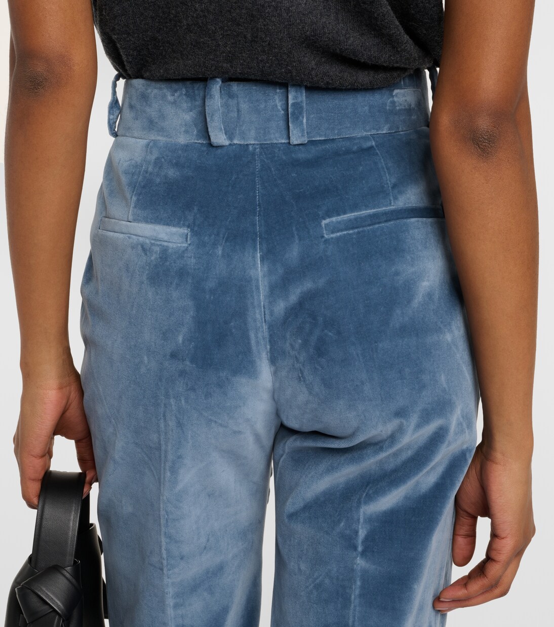 The Slim Stacked Velvet Pants In Blue Frame Mytheresa The Slim Stacked Velvet Pants In Blue Frame Mytheresa