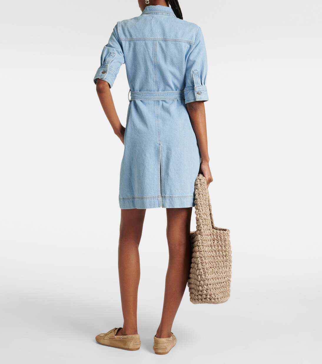 Denim shirt dress in blue - Frame | Mytheresa
