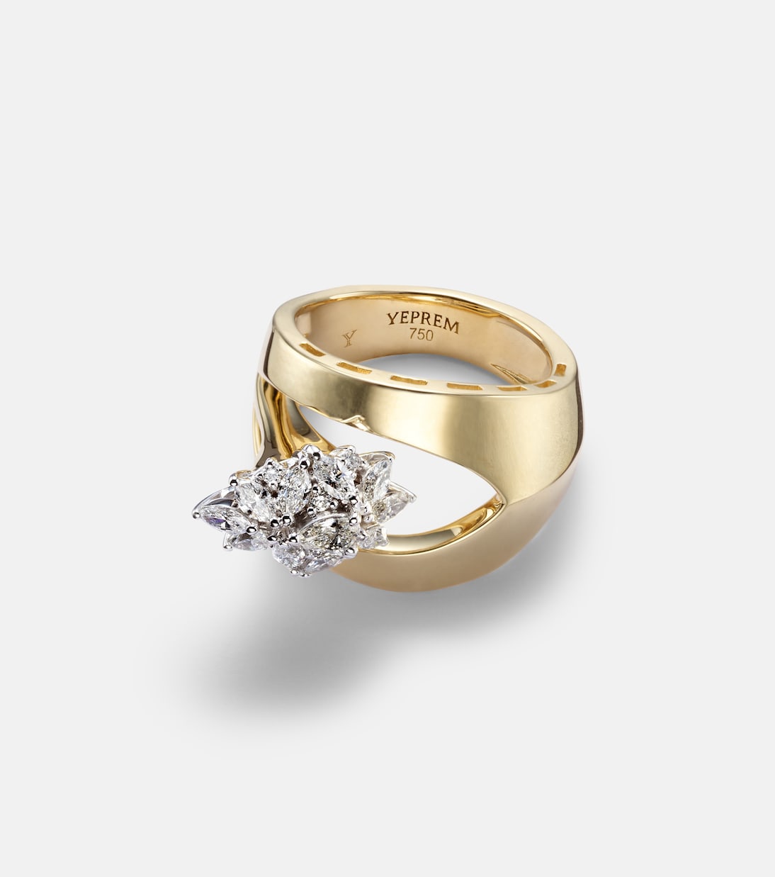 Golden Strada 18kt gold ring with diamonds in gold - Yeprem | Mytheresa