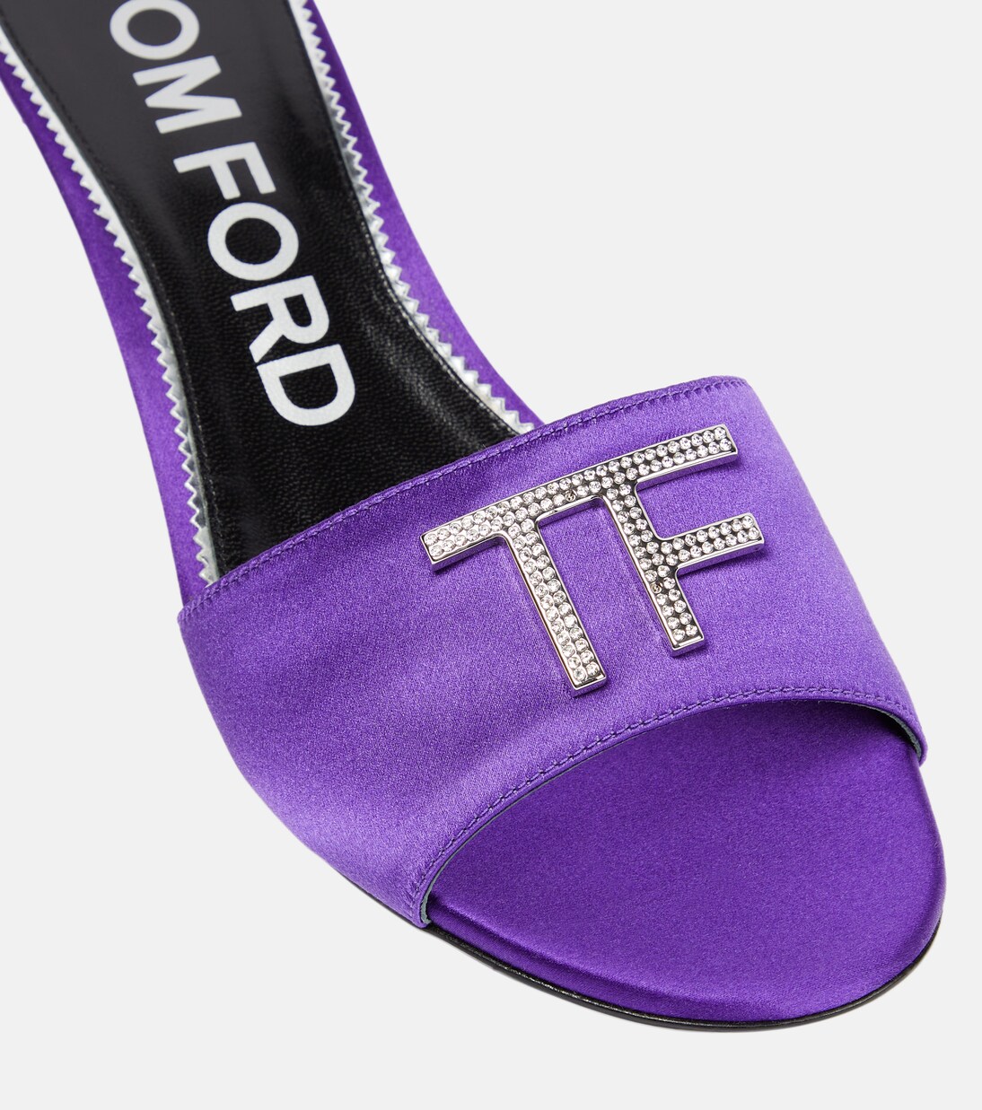 Embellished satin sandals in purple - Tom Ford | Mytheresa