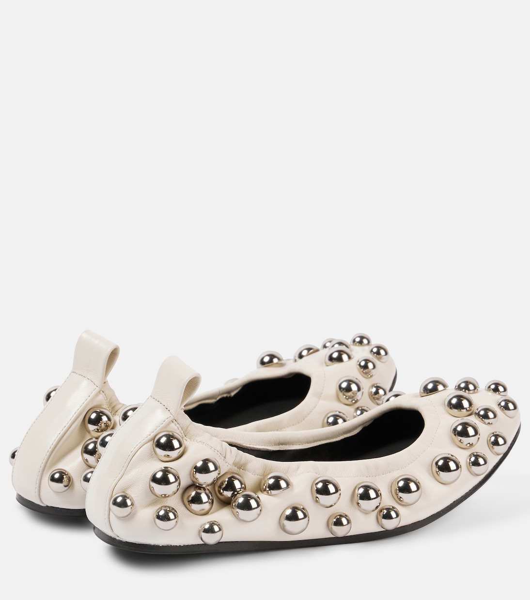 Belna studded leather ballet flats in white - Isabel Marant | Mytheresa
