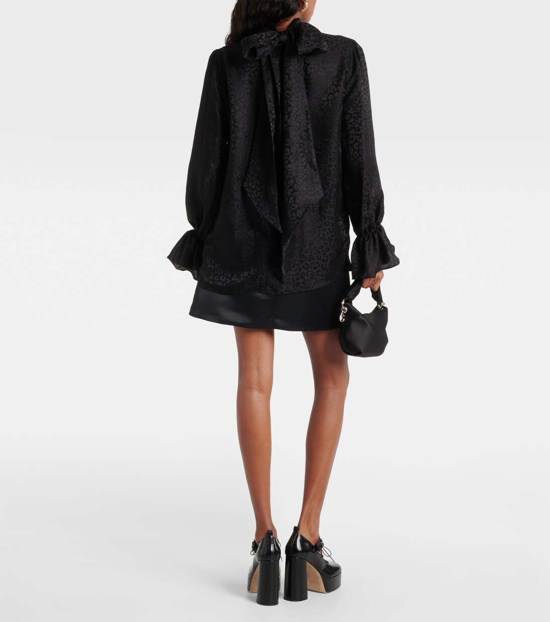 Cutout jacquard blouse in black - Nina Ricci | Mytheresa