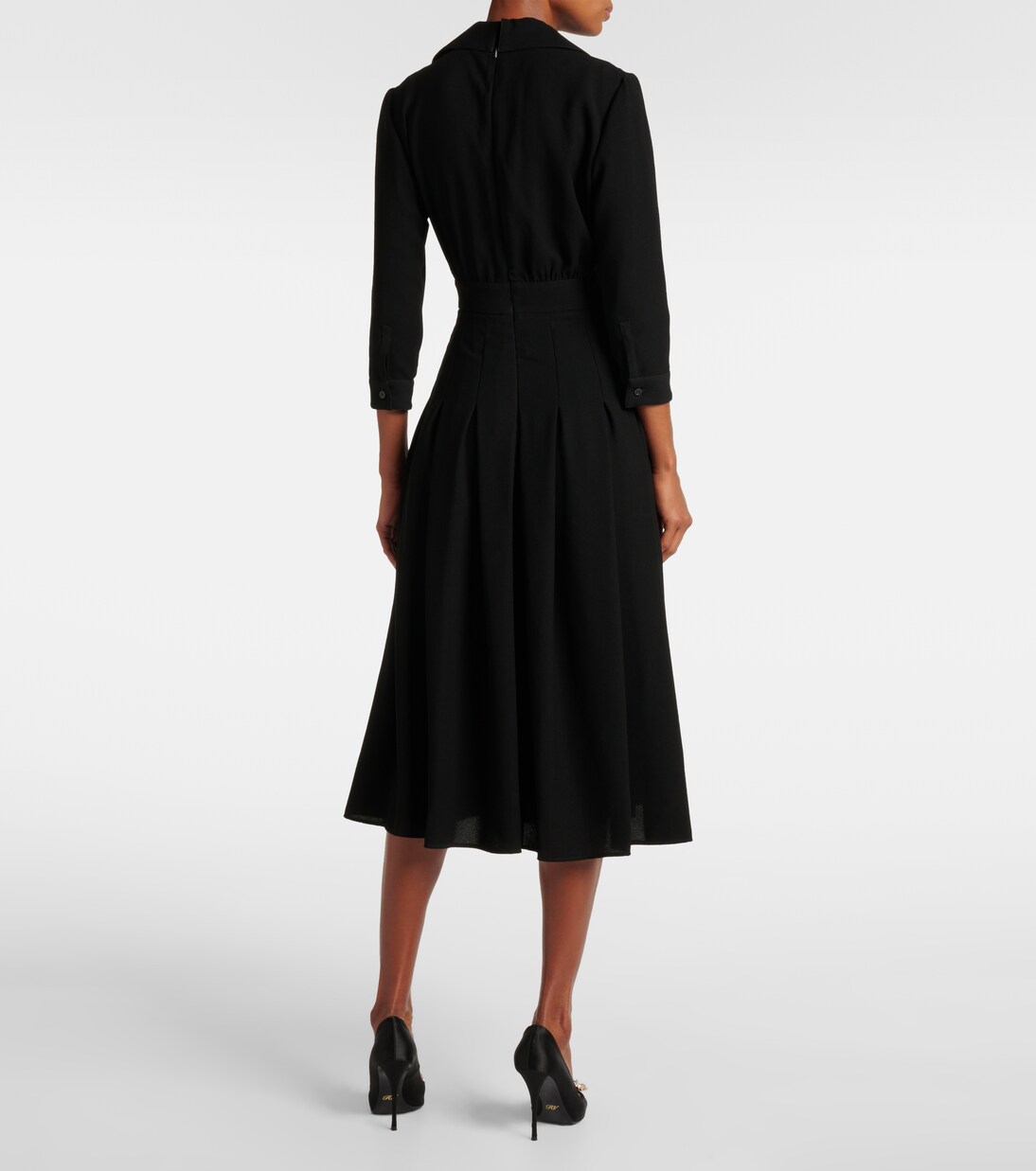 Pleated Maxi Dress In Black Carolina Herrera Mytheresa