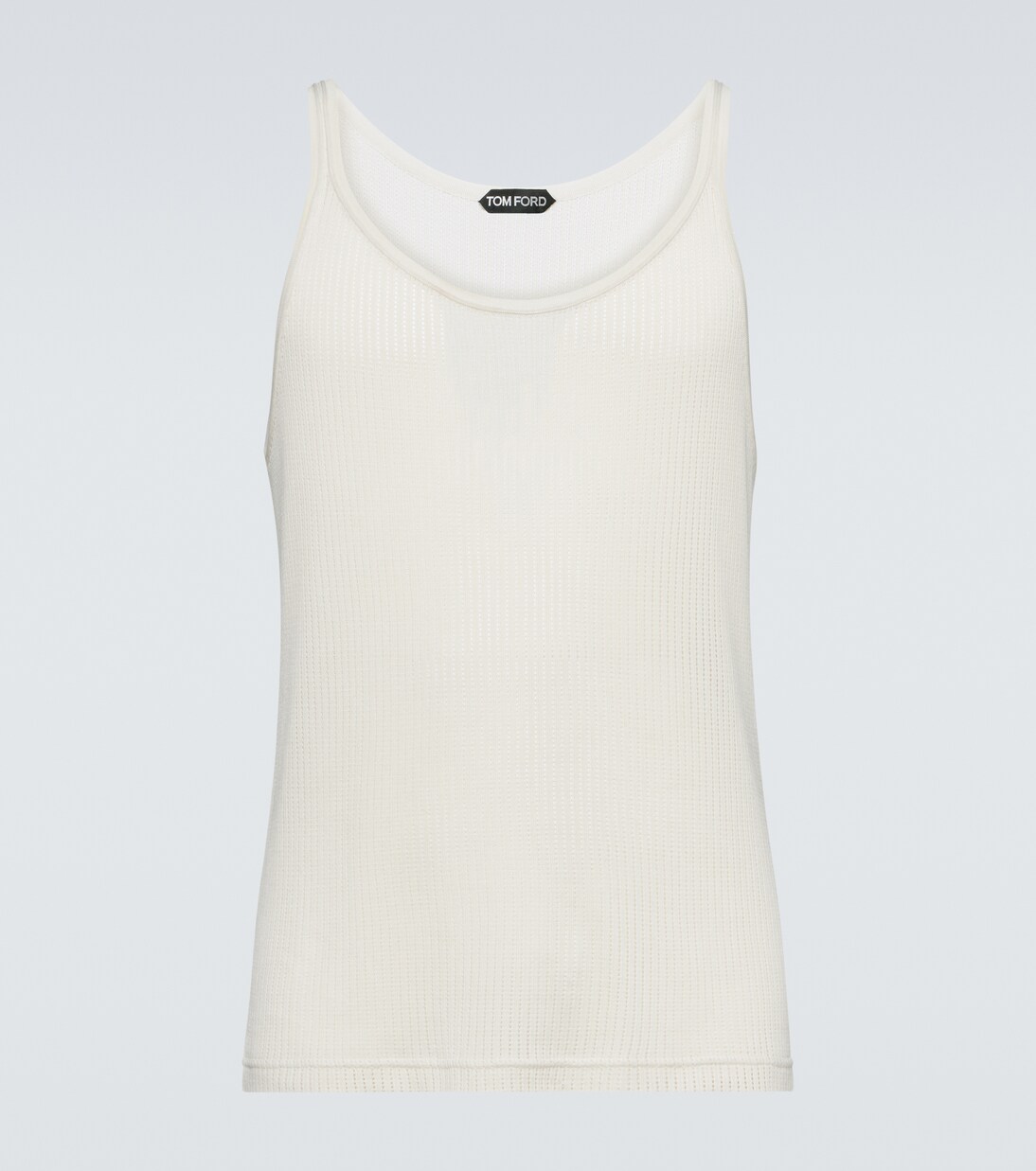 Pointelle silk tank top in white - Tom Ford | Mytheresa