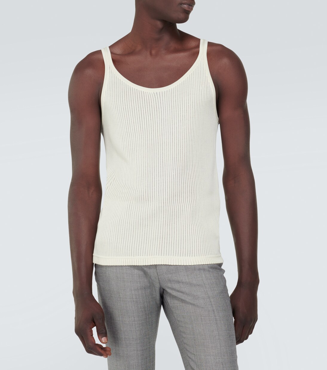 Pointelle silk tank top in white - Tom Ford | Mytheresa