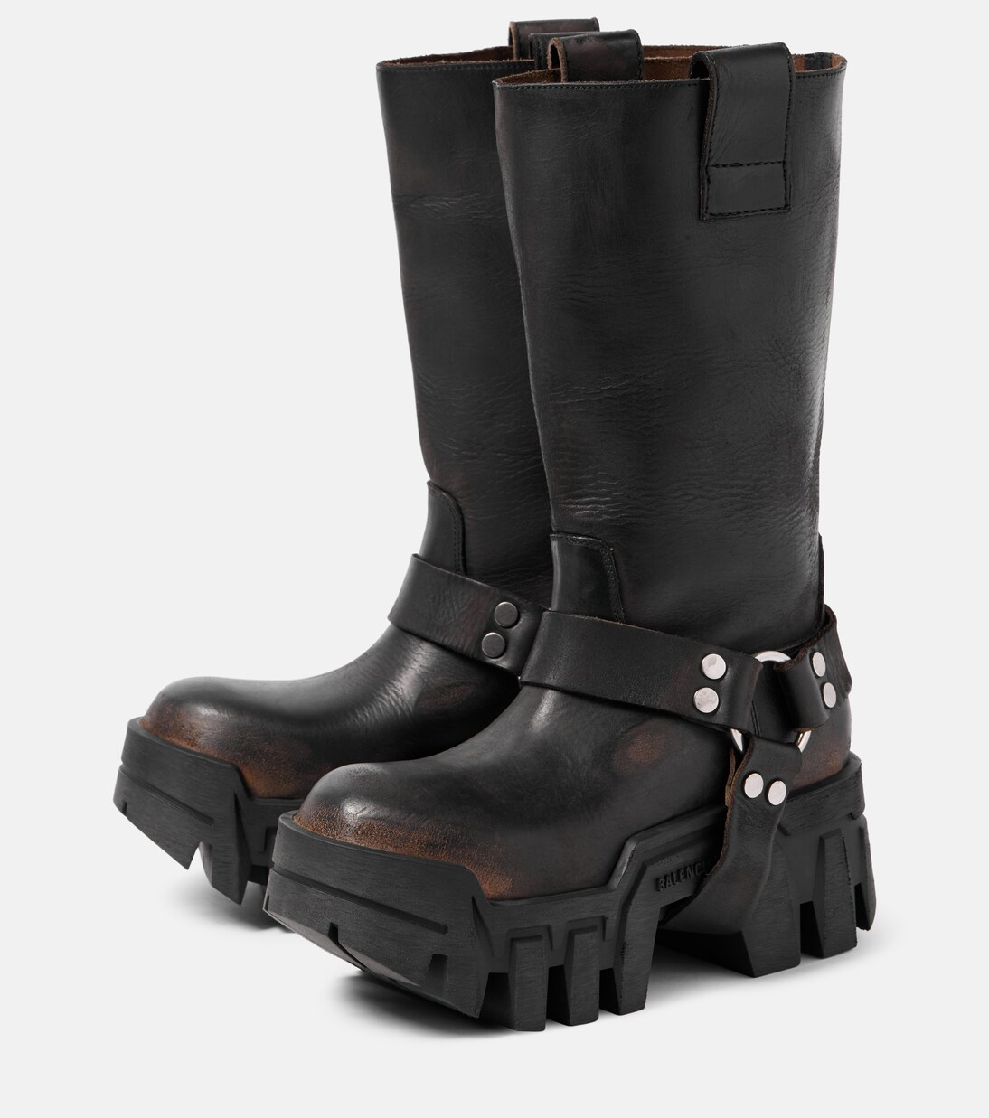 Bulldozer Harness leather biker boots in black - Balenciaga | Mytheresa