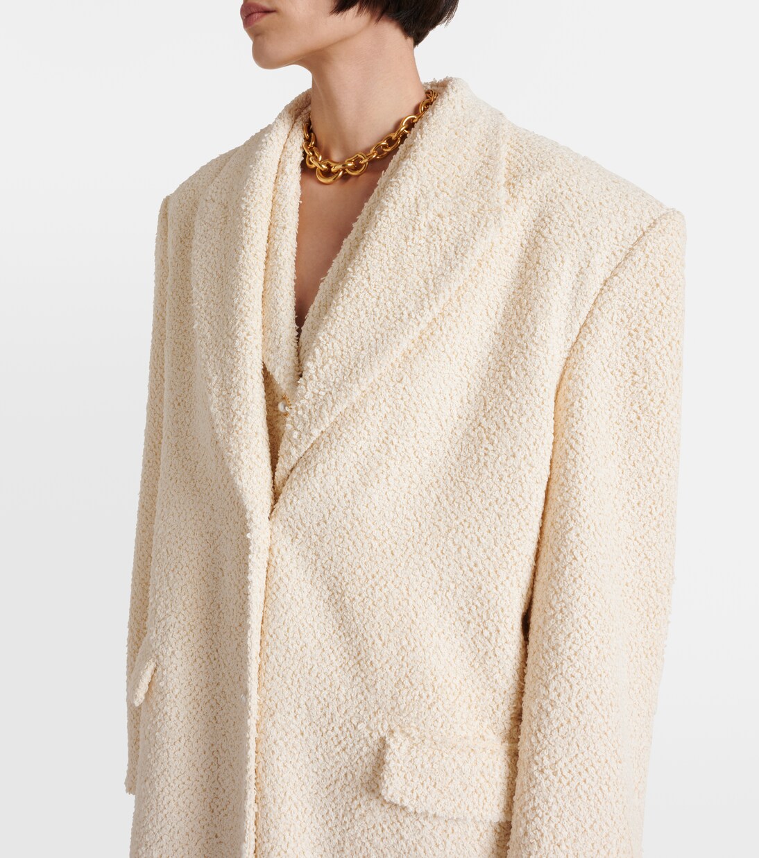 Single-breasted bouclé coat in white - Magda Butrym | Mytheresa