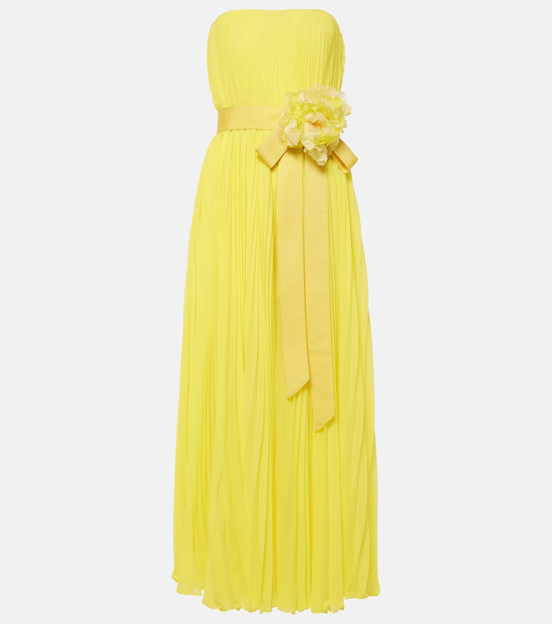 Elegante Hiltex chiffon maxi dress in yellow - Max Mara | Mytheresa