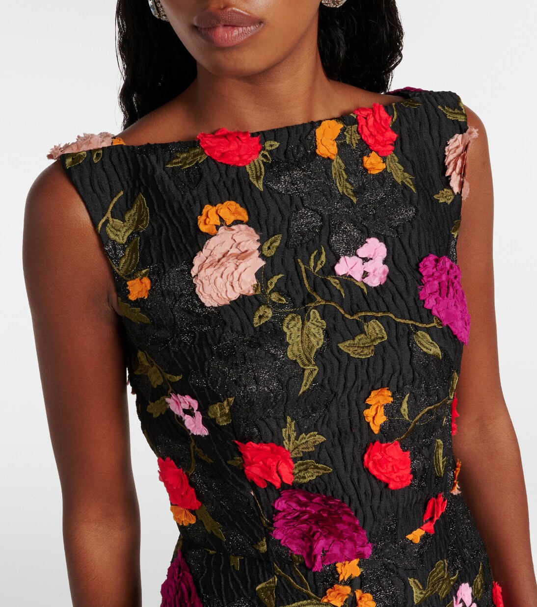 Embroidered jacquard gown in black - Erdem | Mytheresa