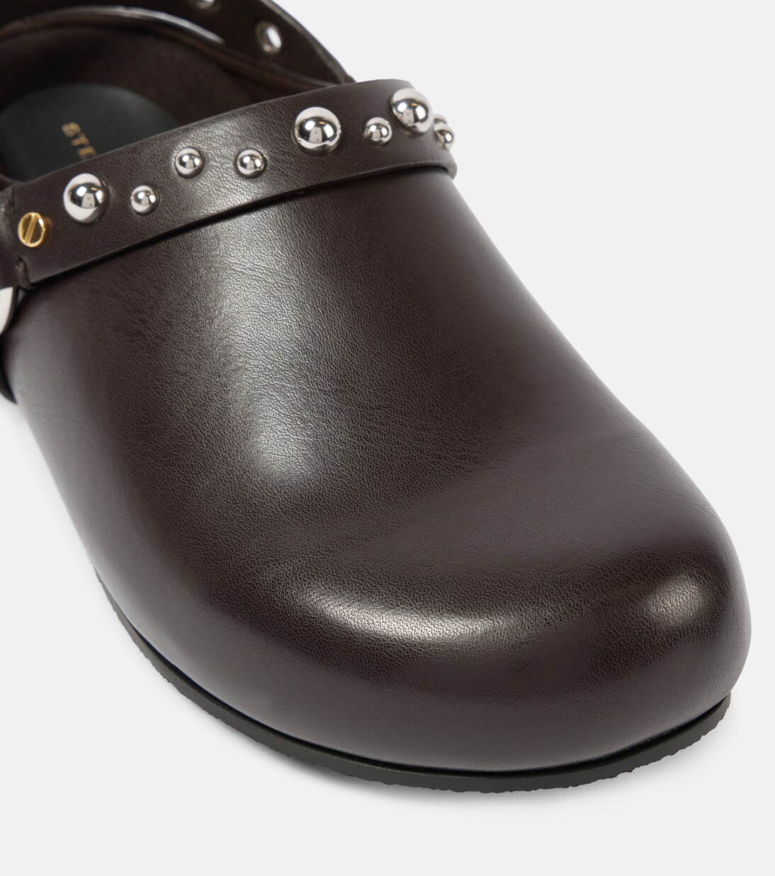 Elyse studded faux leather clogs in brown - Stella Mc Cartney | Mytheresa