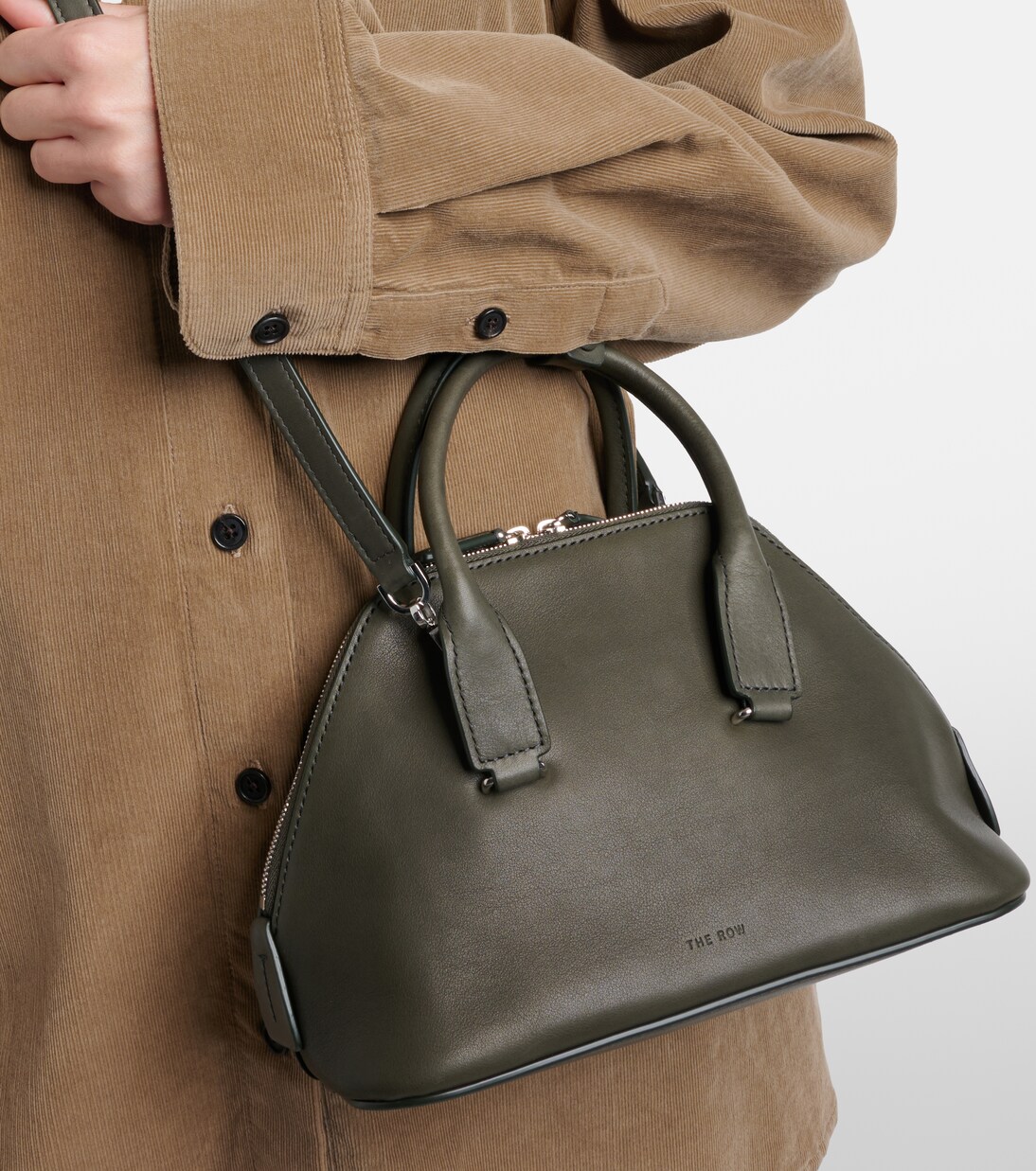 Devon Mini leather tote bag in grey - The Row | Mytheresa