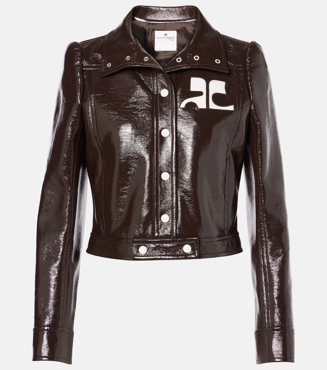 Reedition vinyl jacket in brown - Courreges | Mytheresa