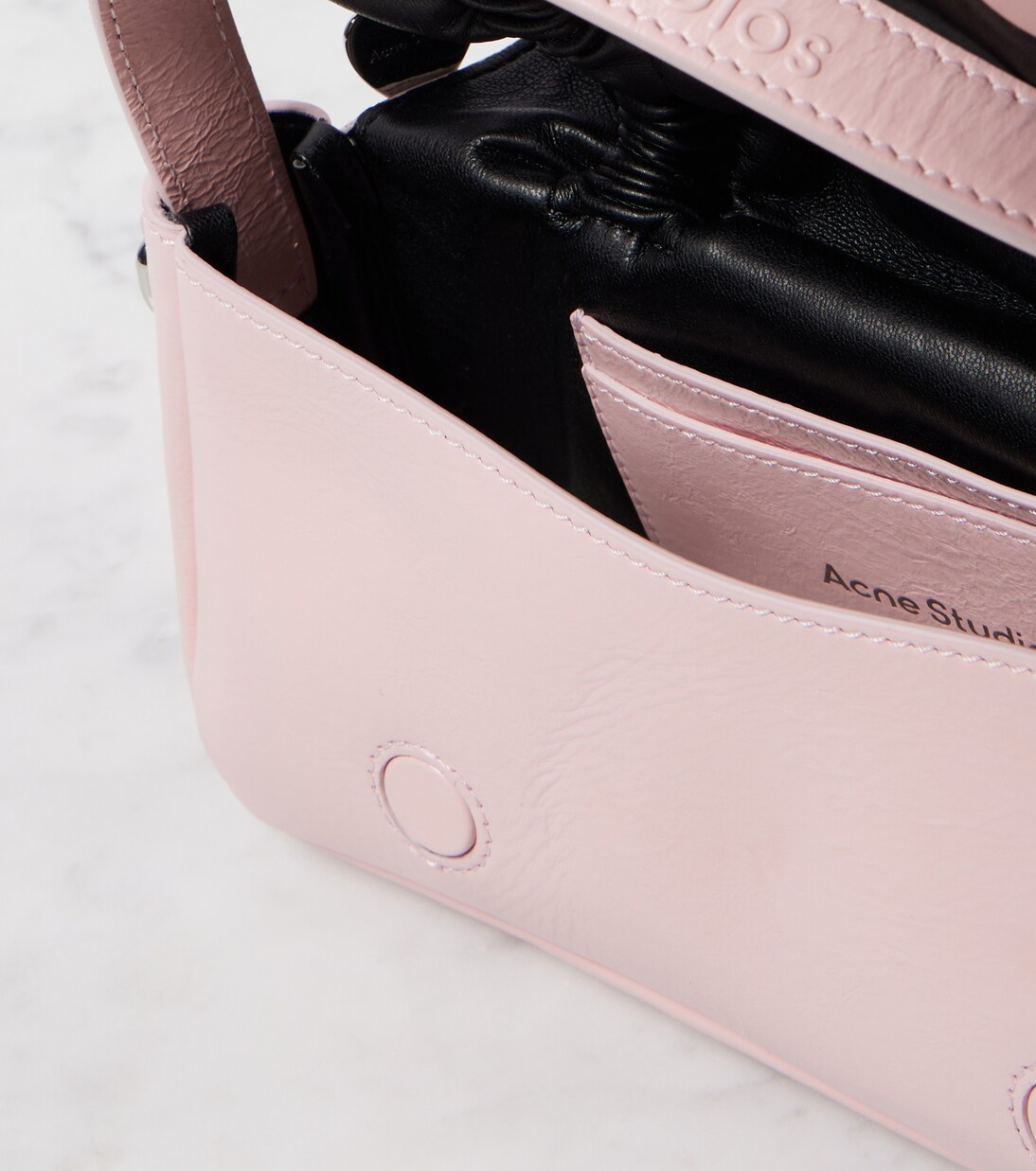 Multipocket Micro leather shoulder bag in pink - Acne Studios | Mytheresa