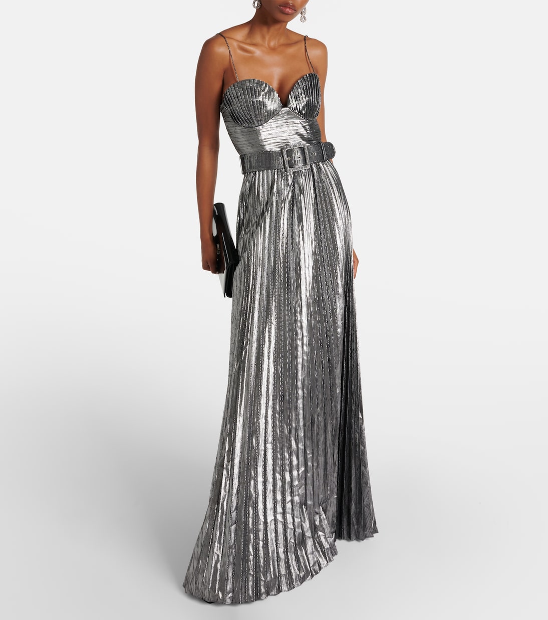 Lumi pleated gown in silver - Rebecca Vallance | Mytheresa