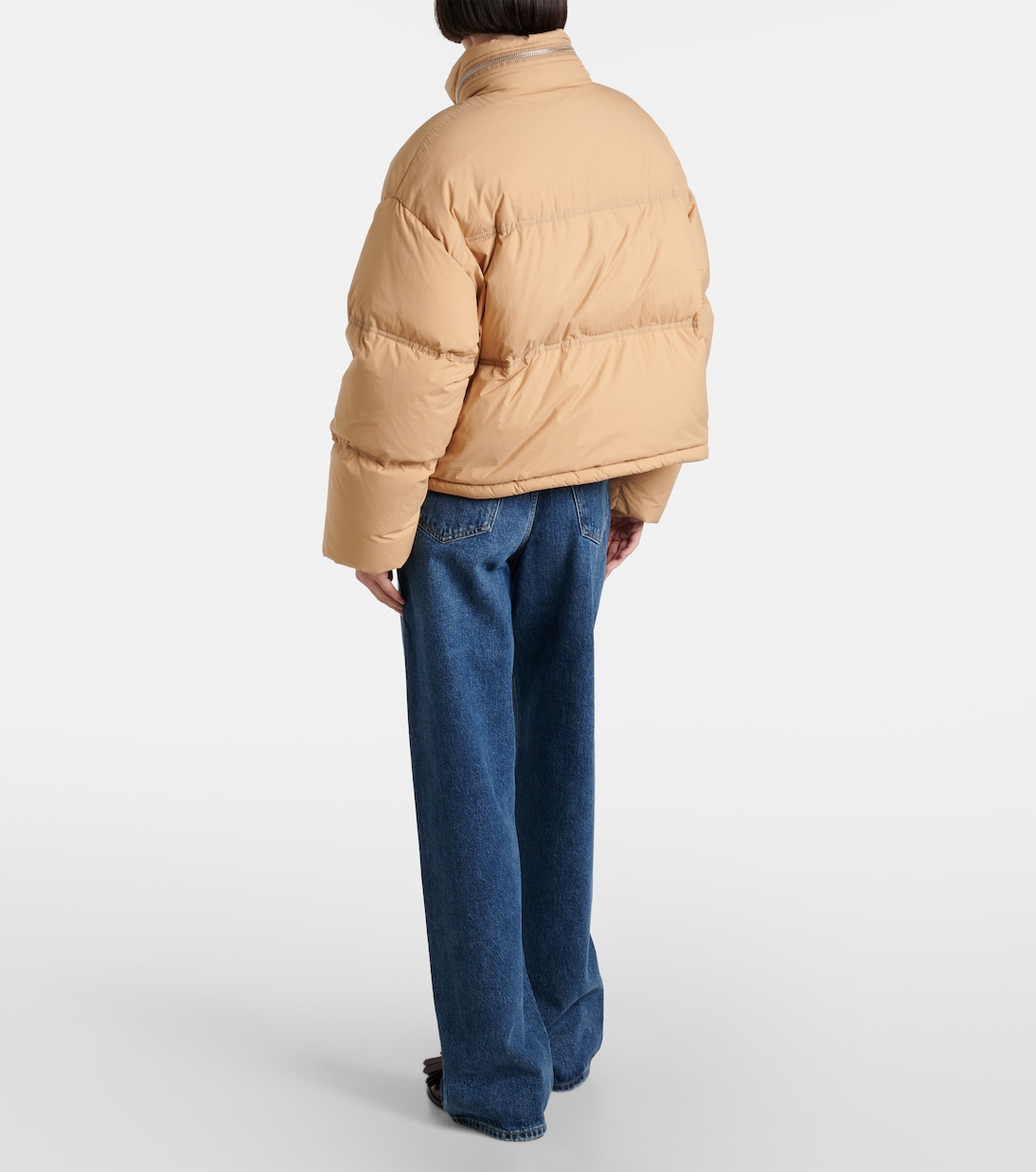 Ami De Cœur technical canvas down jacket in beige - Ami Paris | Mytheresa