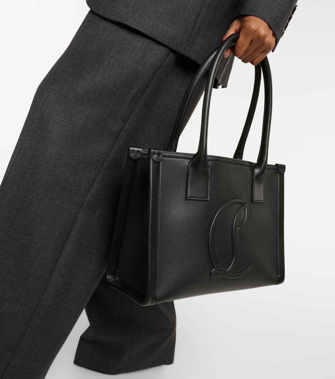 By My Side Large leather tote bag in black - Christian Louboutin ...