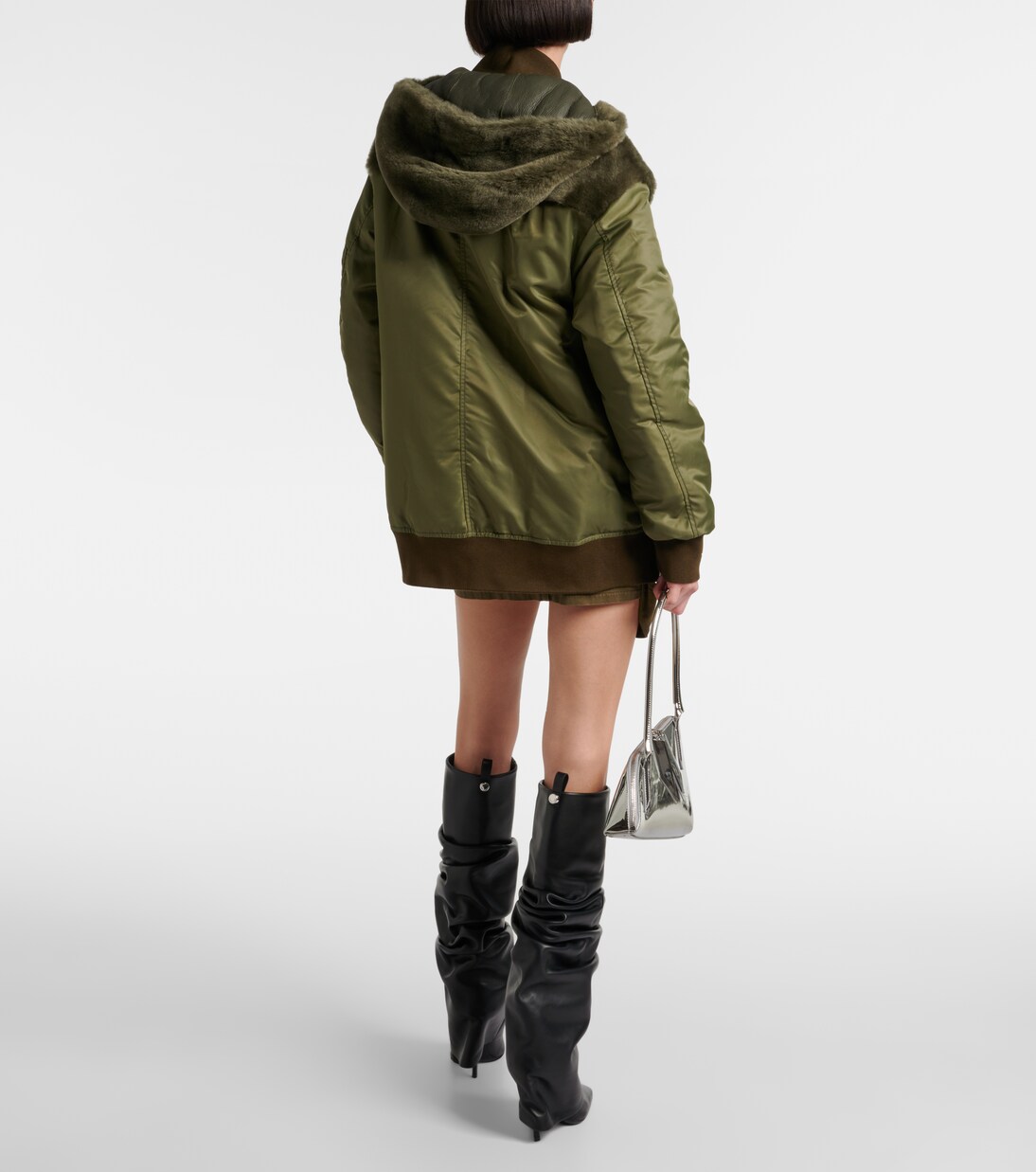 Technical shearling jacket in green - Blancha | Mytheresa