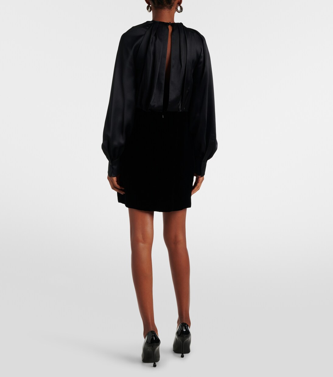 Zarella velvet and satin minidress in black - Max Mara | Mytheresa