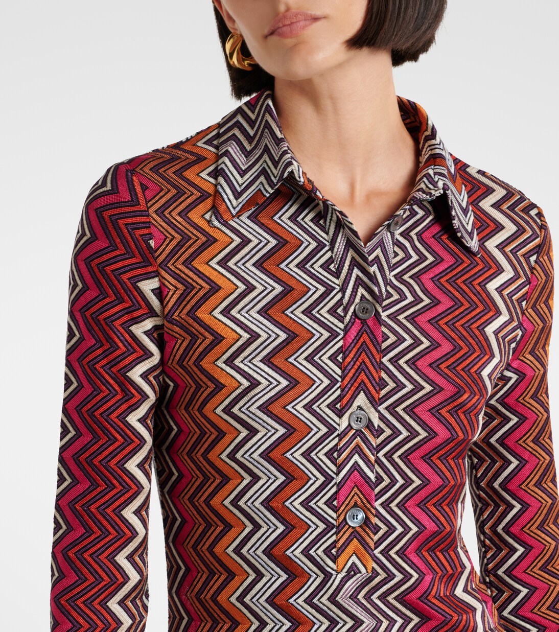 Zigzag shirt dress in multicoloured - Missoni | Mytheresa