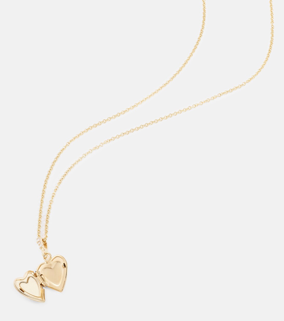 Sweetheart 14kt gold locket necklace with diamonds in gold - Stone And ...