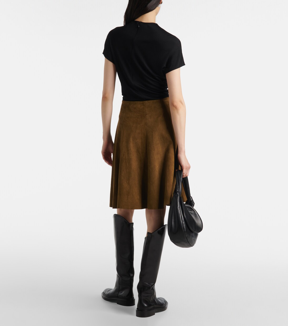 Rosalba pleated suede midi skirt in brown - Stouls | Mytheresa
