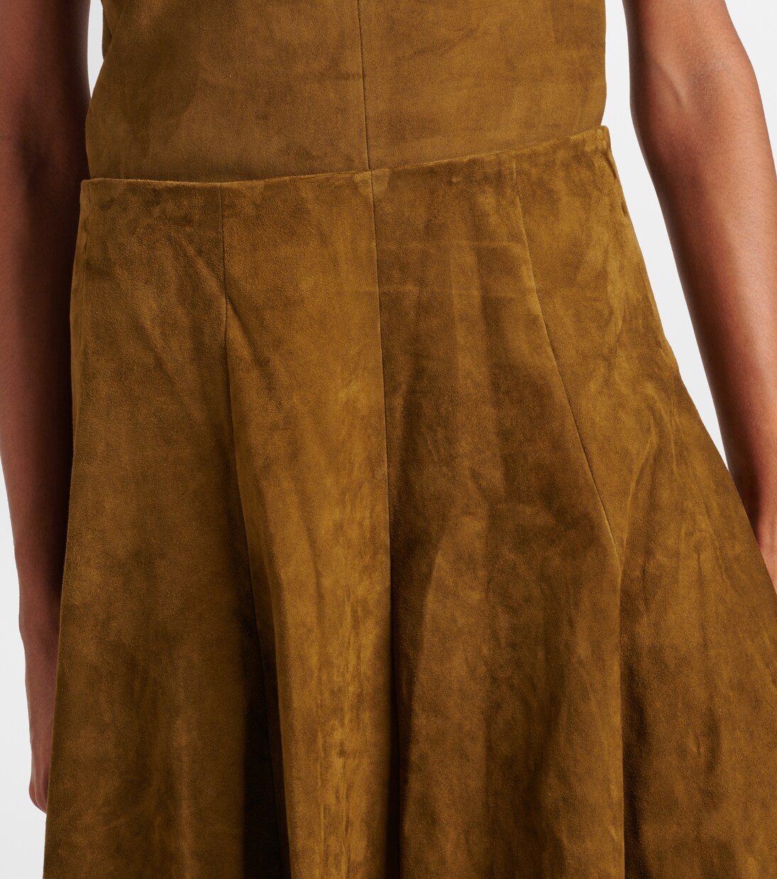 Rosalba pleated suede midi skirt in brown - Stouls | Mytheresa