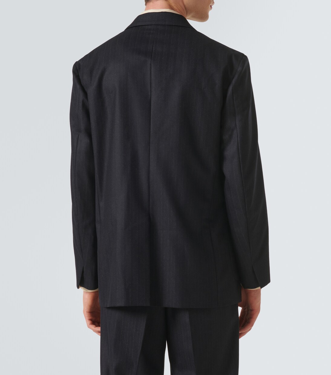 Pinstripe wool and silk flannel blazer in blue - Auralee | Mytheresa