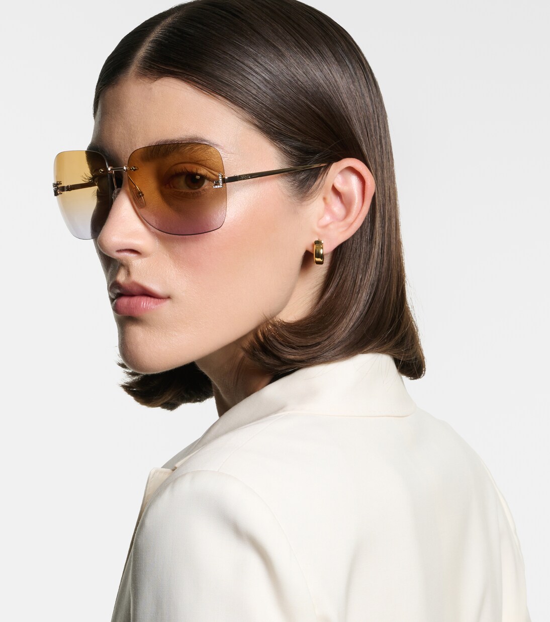 Fendi First Crystal square sunglasses in pink - Fendi | Mytheresa