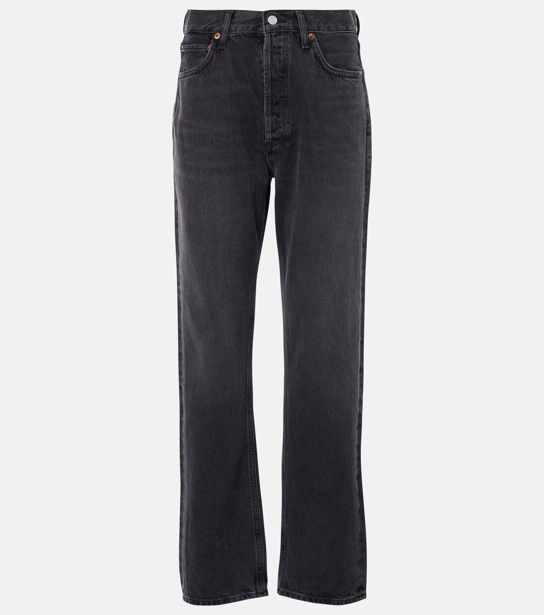 '90s Pinch Waist high-rise straight jeans in black - Agolde | Mytheresa