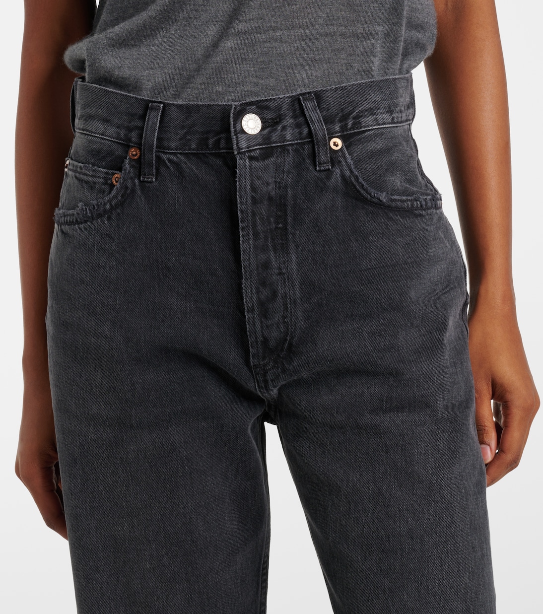 '90s Pinch Waist high-rise straight jeans in black - Agolde | Mytheresa