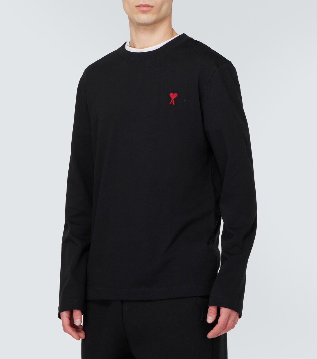 Ami de Cœur cotton top in black - Ami Paris | Mytheresa