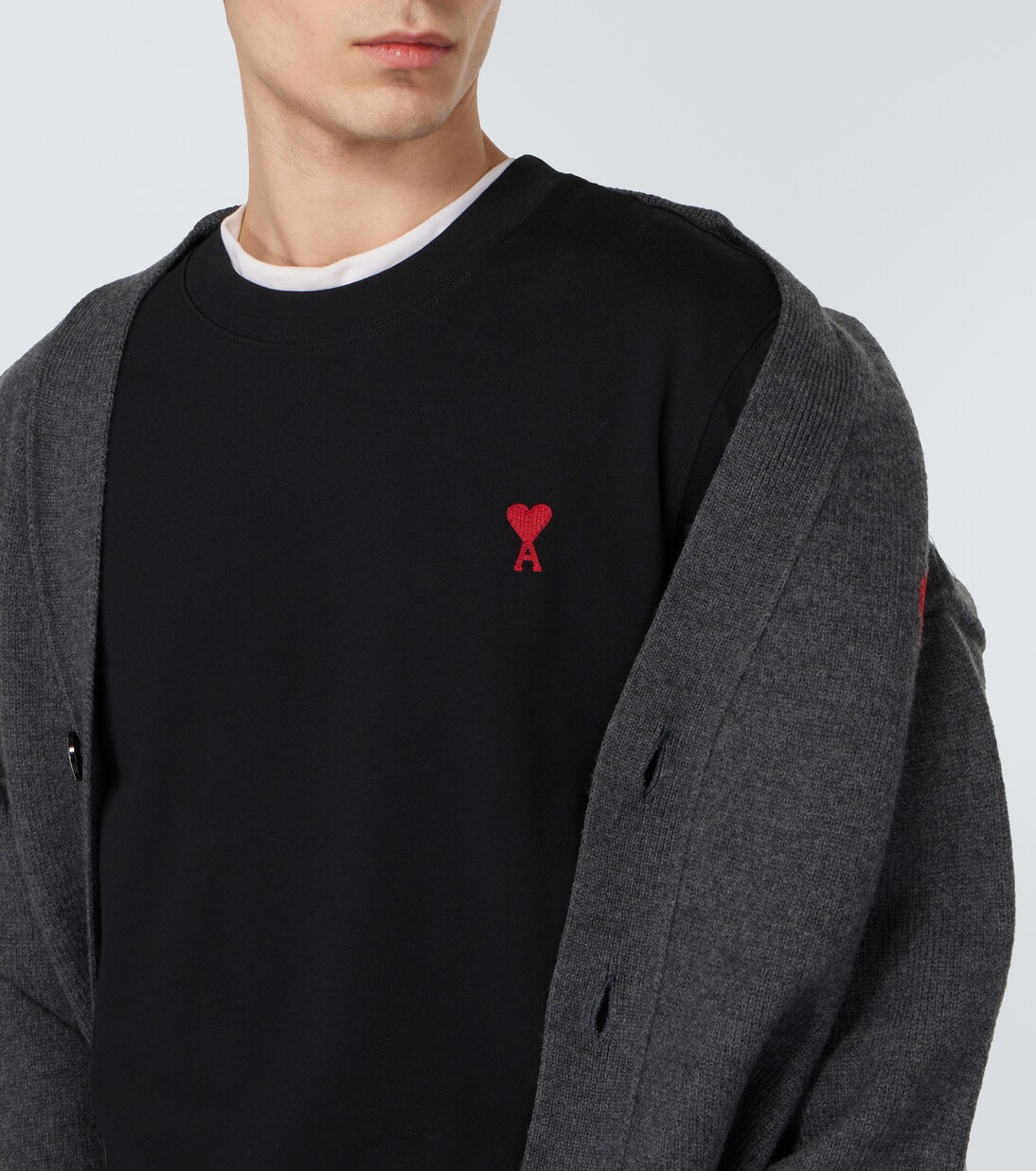 Ami de Cœur cotton top in black - Ami Paris | Mytheresa