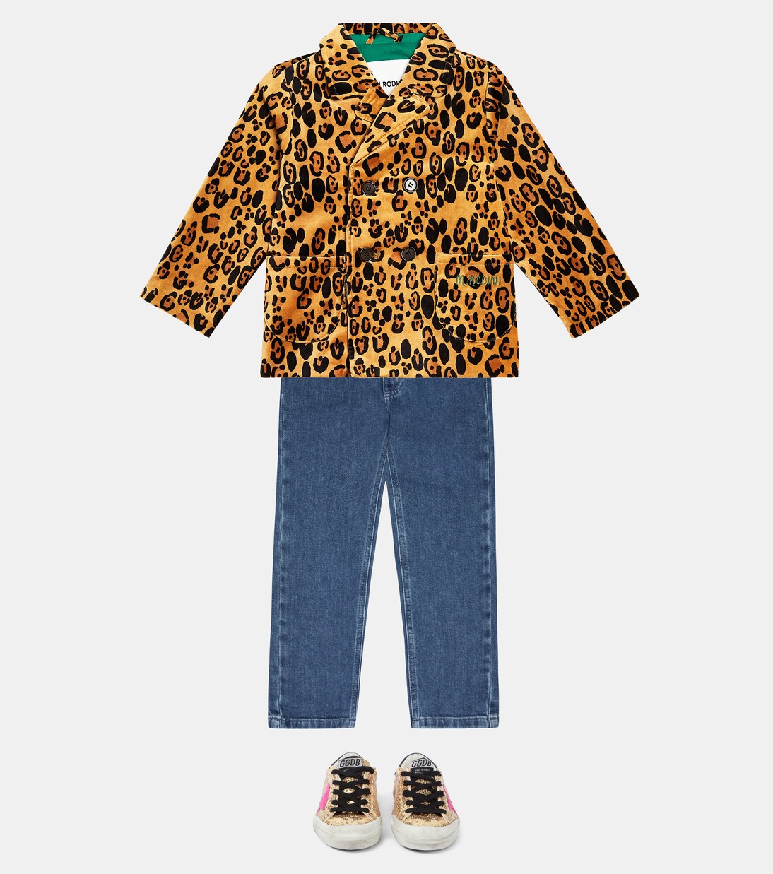 브라운 Leopard 코튼 벨벳 블레이저 - Mini Rodini | Mytheresa