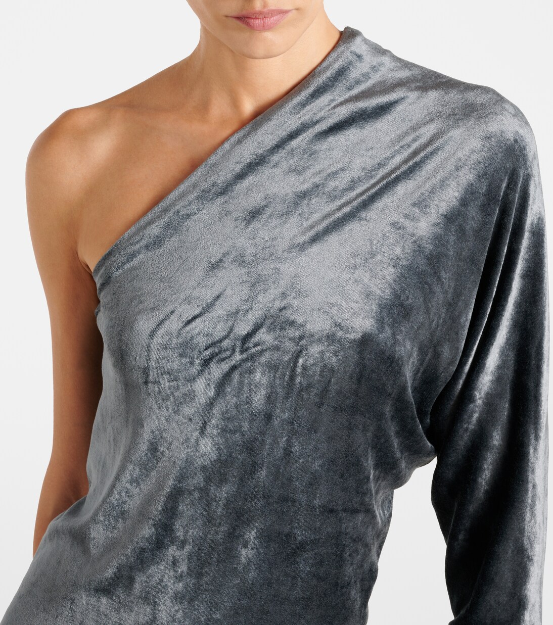 Diana one-shoulder velvet top in blue - Rick Owens | Mytheresa
