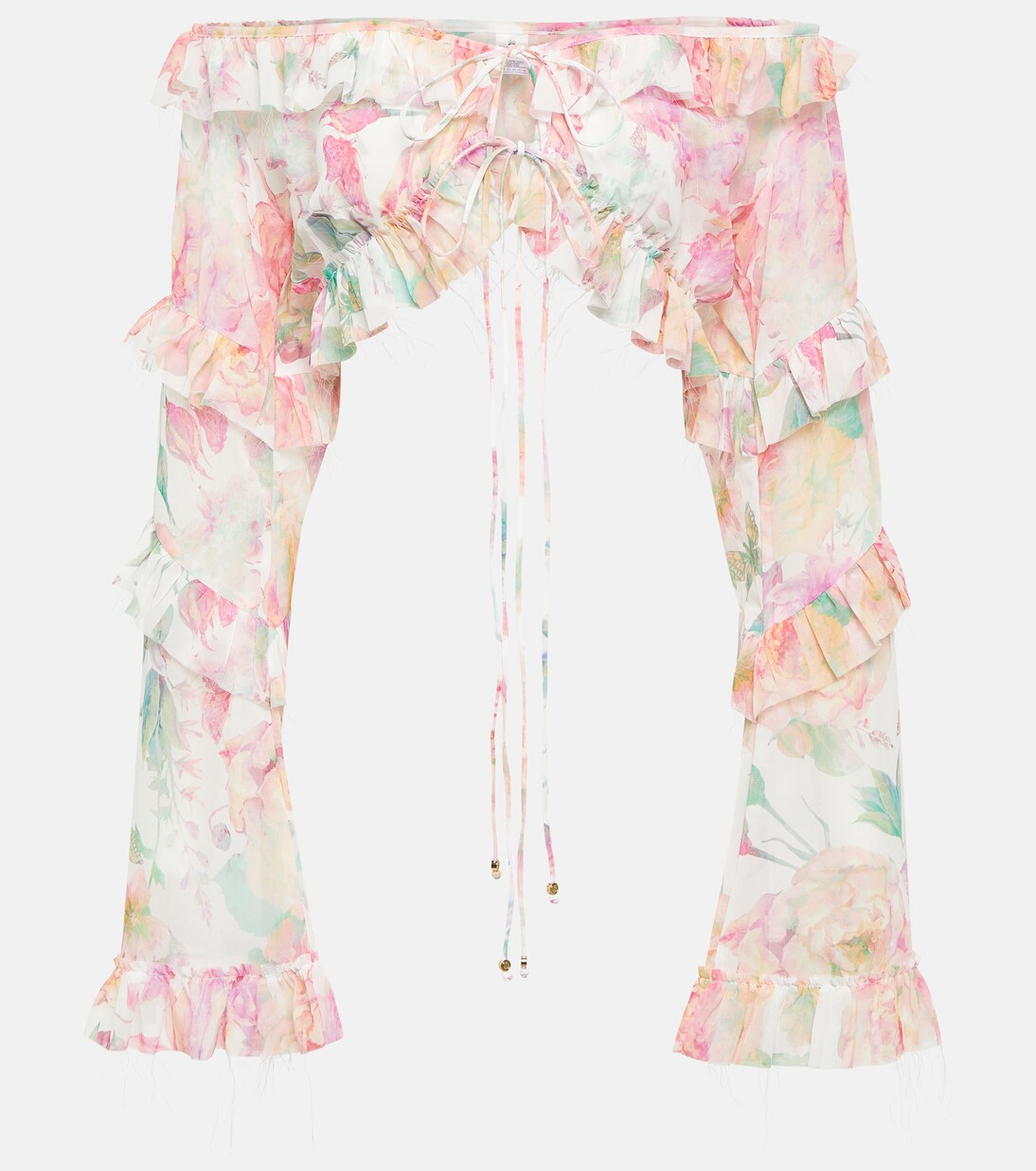 Anita floral off-shoulder crop top in white - Bananhot | Mytheresa