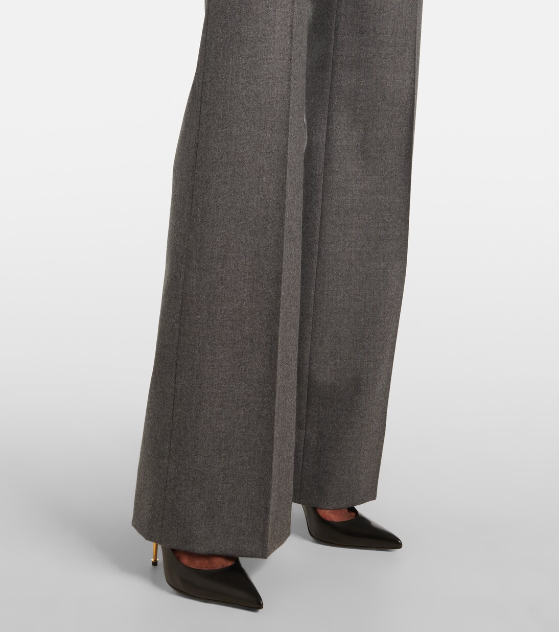 High-rise wool twill bootcut pants in grey - Tom Ford | Mytheresa