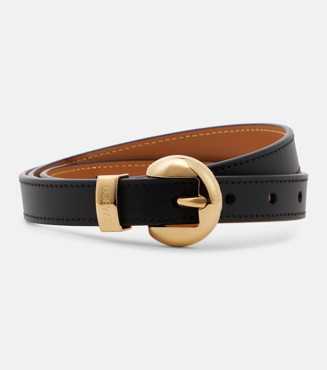 Pebble leather belt in black - Loewe | Mytheresa