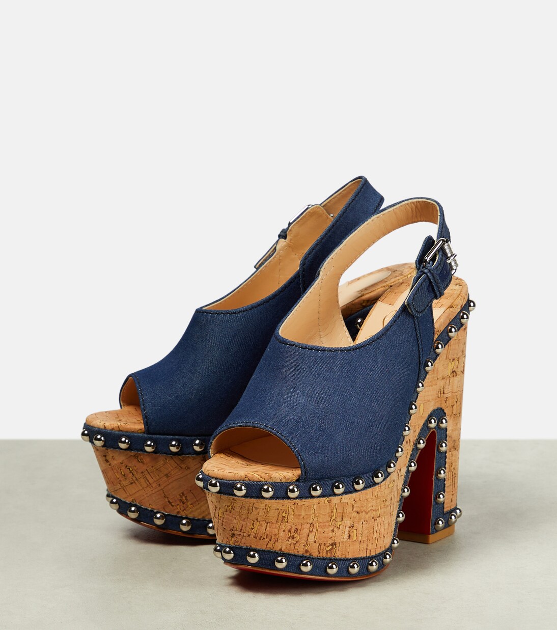 Super Joan denim platform sandals in blue - Christian Louboutin | Mytheresa