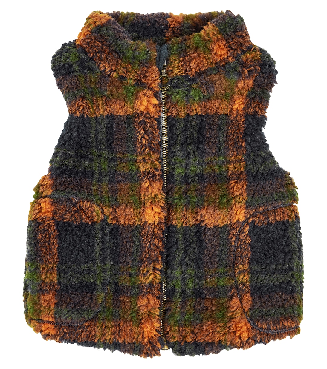 Baby Lars checked faux shearling vest in multicoloured - 1 In The ...