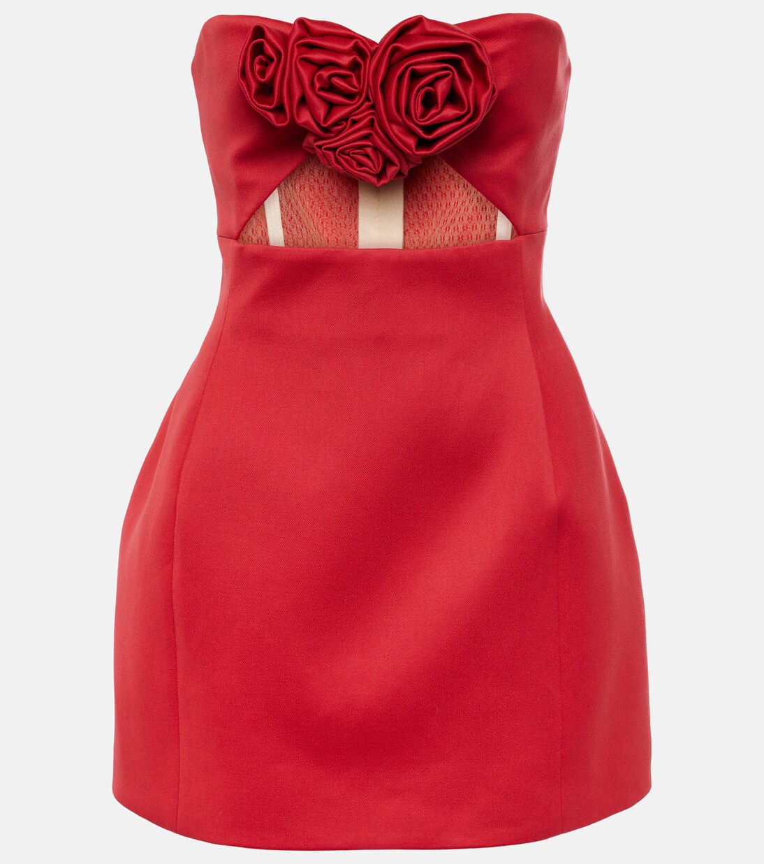 Vestido bustier corto de mezcla de lana en rojo - Magda Butrym | Mytheresa