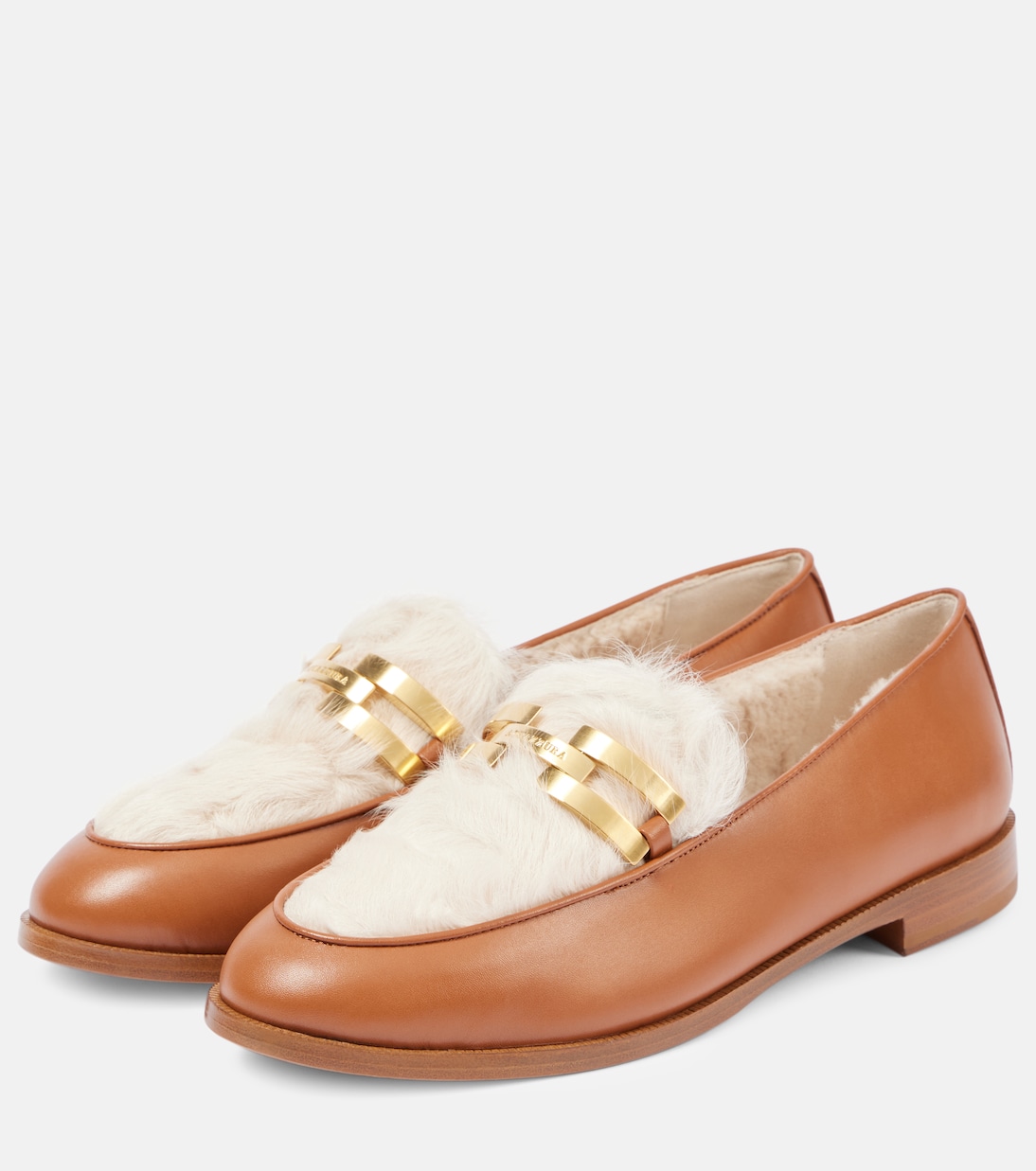 Brandi shearling loafers in brown - Aquazzura | Mytheresa
