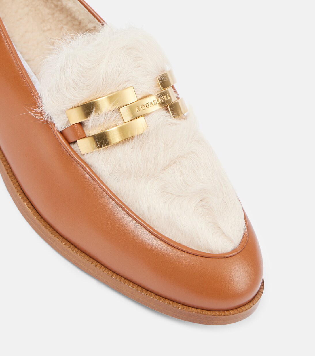 Brandi shearling loafers in brown - Aquazzura | Mytheresa