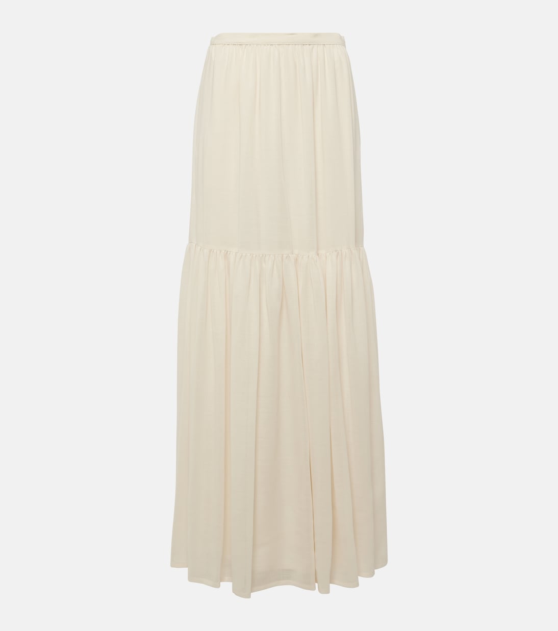 Cafila pleated virgin wool maxi skirt in white - Max Mara | Mytheresa
