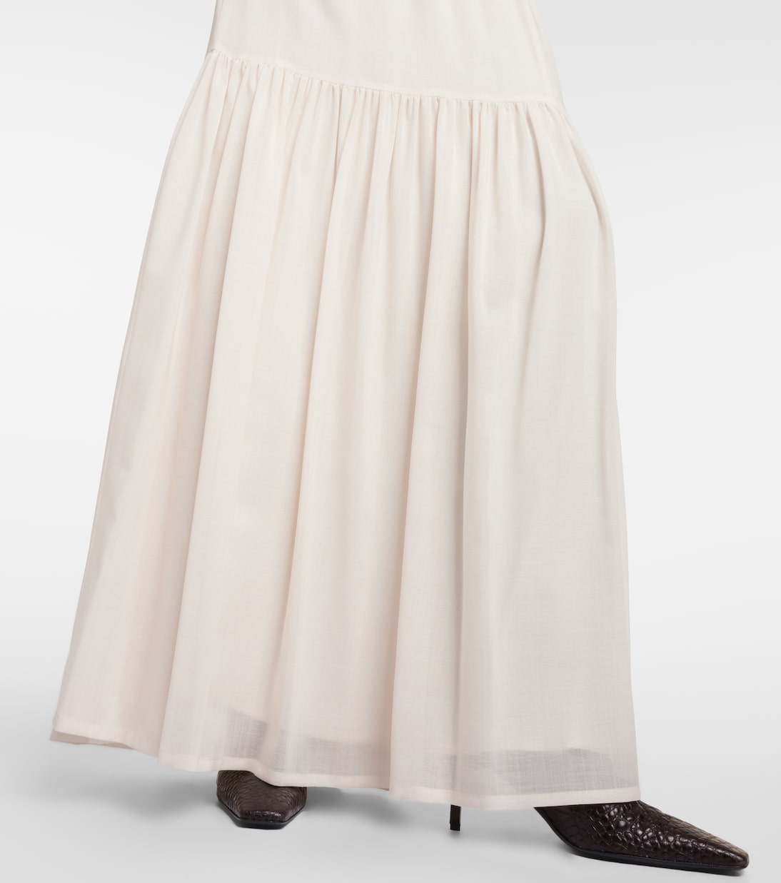 Cafila pleated virgin wool maxi skirt in white - Max Mara | Mytheresa