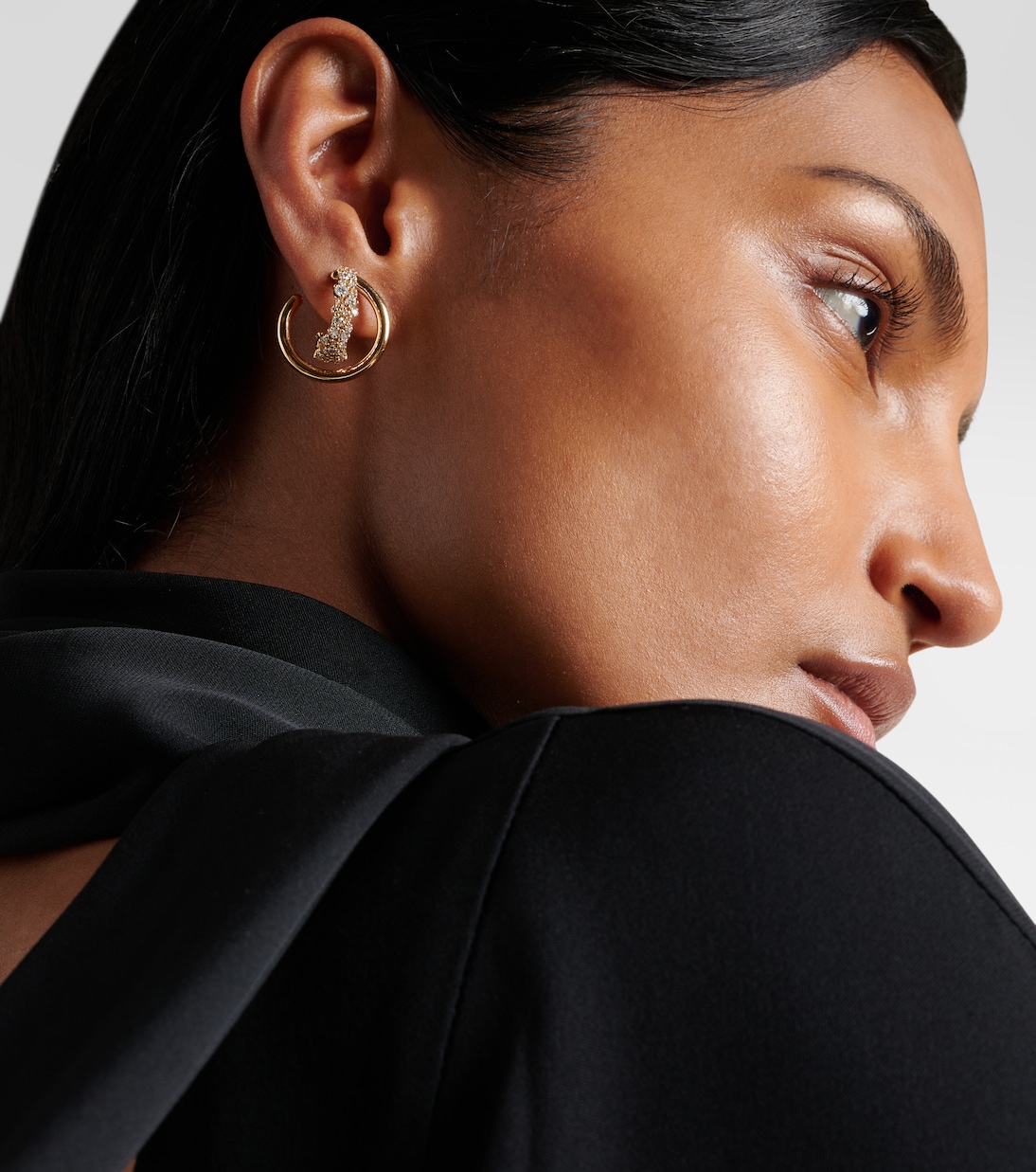 Scatter Double 18kt gold earrings with diamonds in gold - Ananya ...