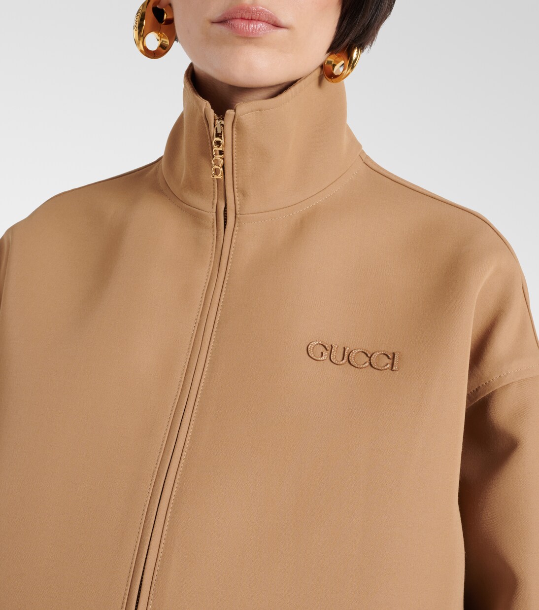 Wool-blend gabardine jacket in beige - Gucci | Mytheresa