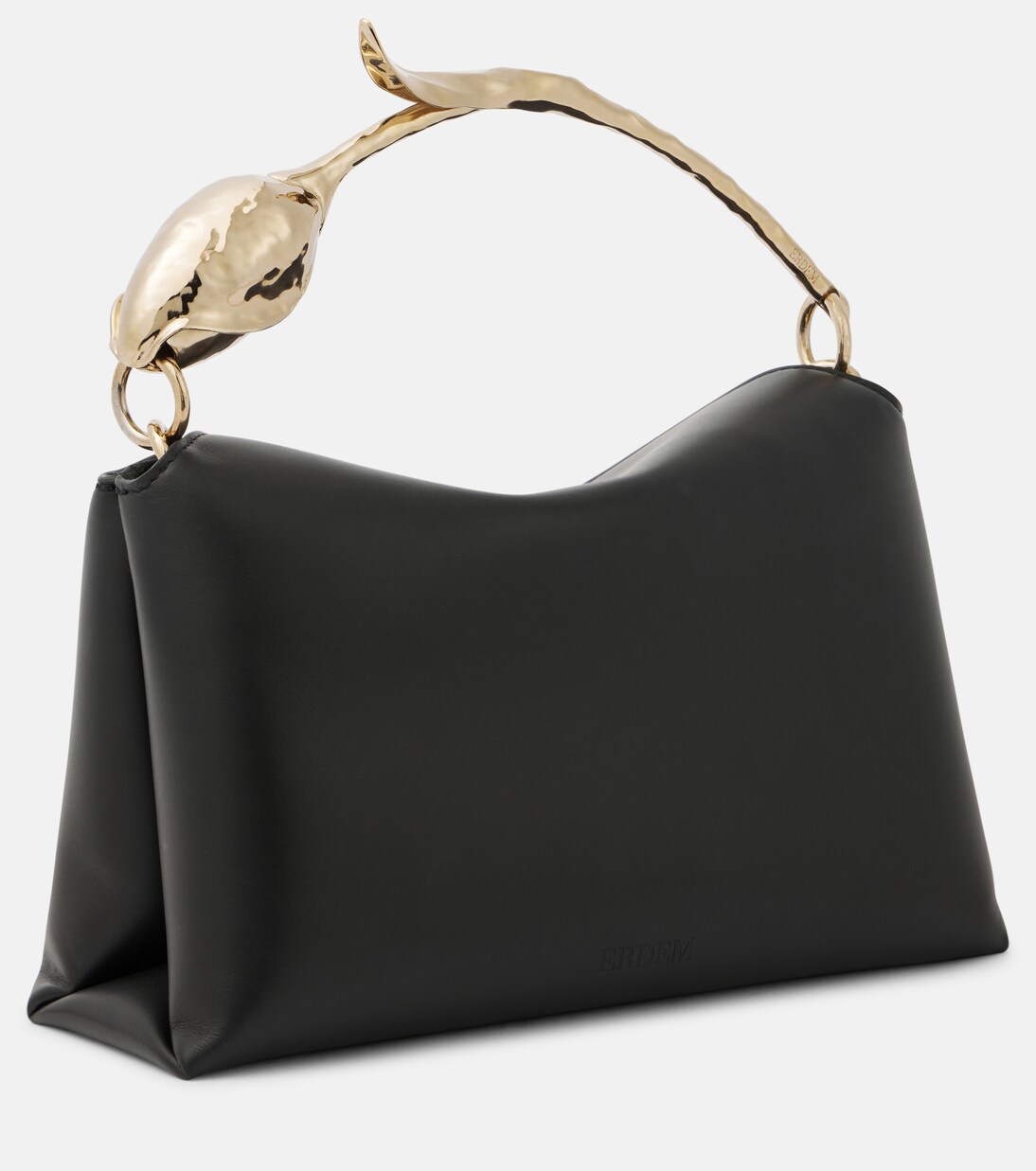 Bloom Mini leather tote bag in black - Erdem | Mytheresa
